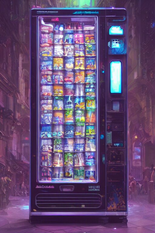 Lexica - futuristic vending machine with magic potions inside, highly ...