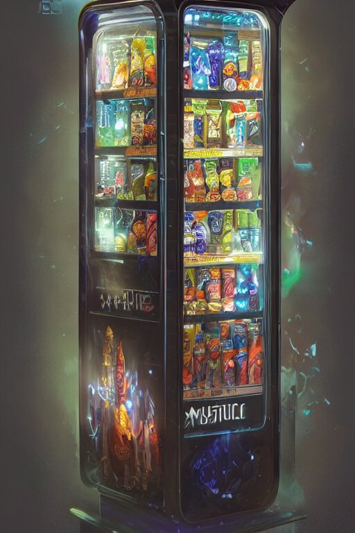 Lexica - futuristic vending machine with magic potions inside, highly ...