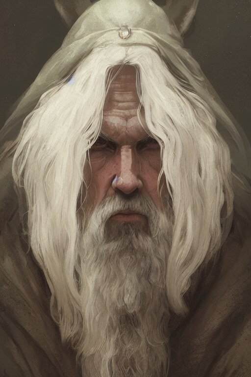 Lexica - A highly detailed portrait painting of an elderly healer elf ...