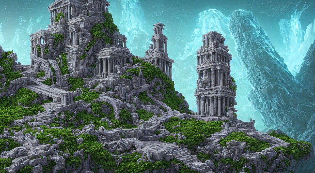 Lexica - Atlantis zeus statue and hill valley grec greeble temple of ...