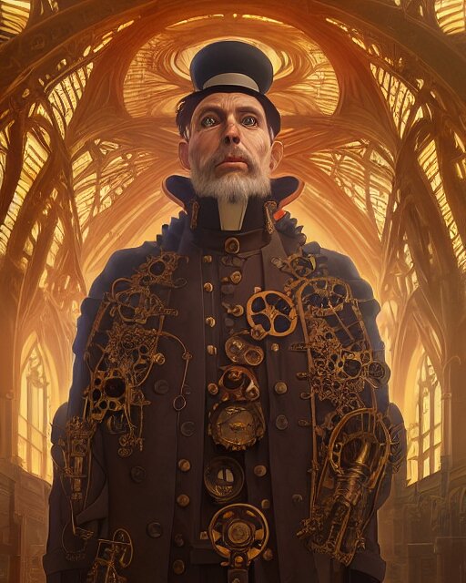 Lexica - Highly detailed surreal vfx portrait of a steampunk priest in ...