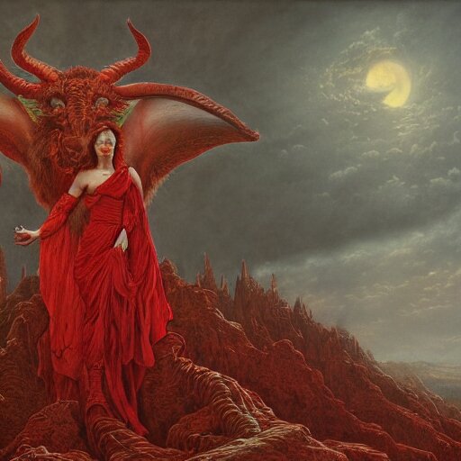 Lexica - A masterpiece! matte painting portrait of a scarlet - colored ...