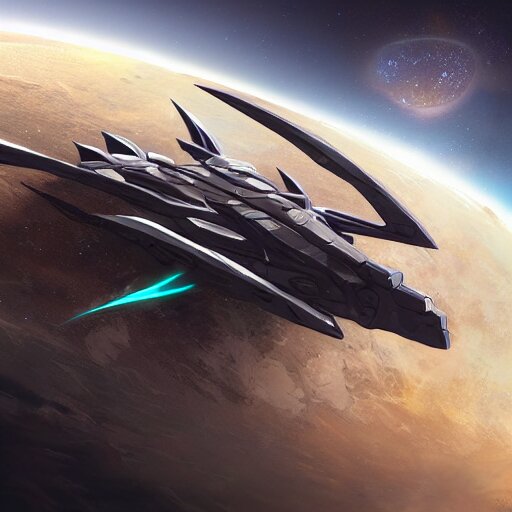 Lexica - Massive starship in the shape of a spear traveling through ...