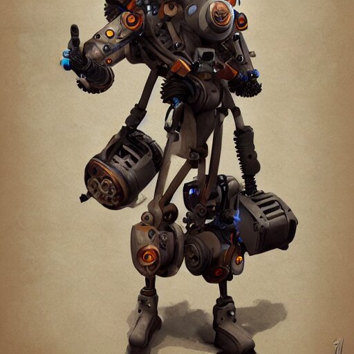 mechanical fox with robo tech, apocalyptic elements, art render ...