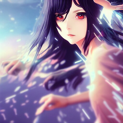 Lexica - Girl shattering dimensions, digital anime art, wlop ...