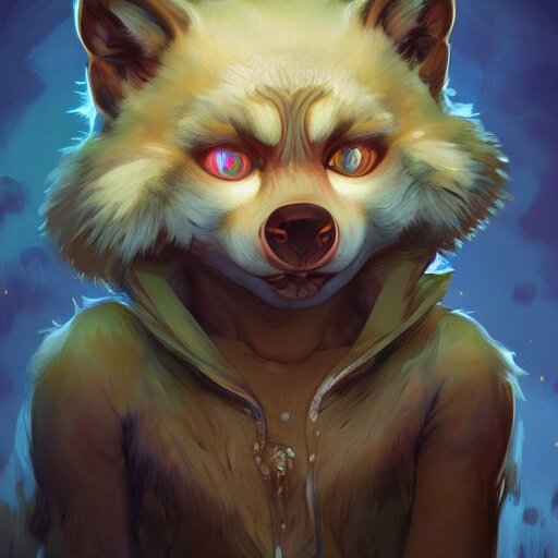 Lexica - Three quarters portrait of a cute baby werewolf with big ...