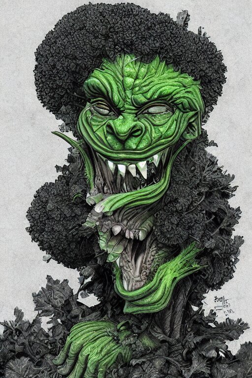 Lexica - Broccoli goblin, human figure, highly detailed, digital art, sharp focus, trending on ...