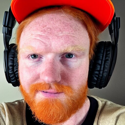 Lexica - Middle aged streamer on twitch with black hat, stubble, ginger ...
