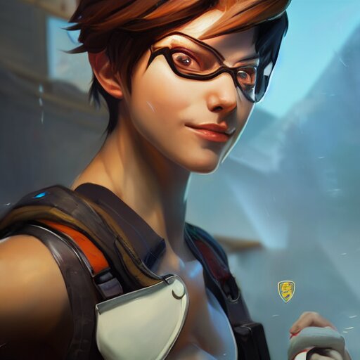 Lexica - A highly detailed portait of tracer from overwatch with ...