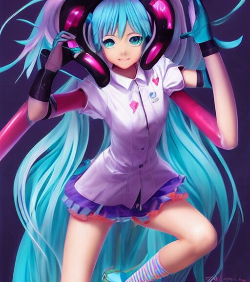 Lexica - Anime art of beautiful Hatsune miku with beautifel legs by ...