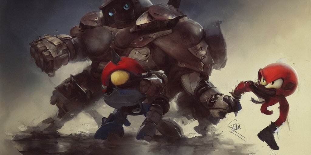 Lexica - Painting of doctor ivo robotnik fighting sonic the hedgehog ...