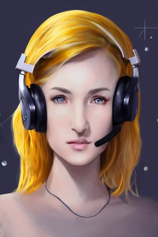 Lexica - Gorgeous gamer girl with blonde hair and dark eyes playing on ...