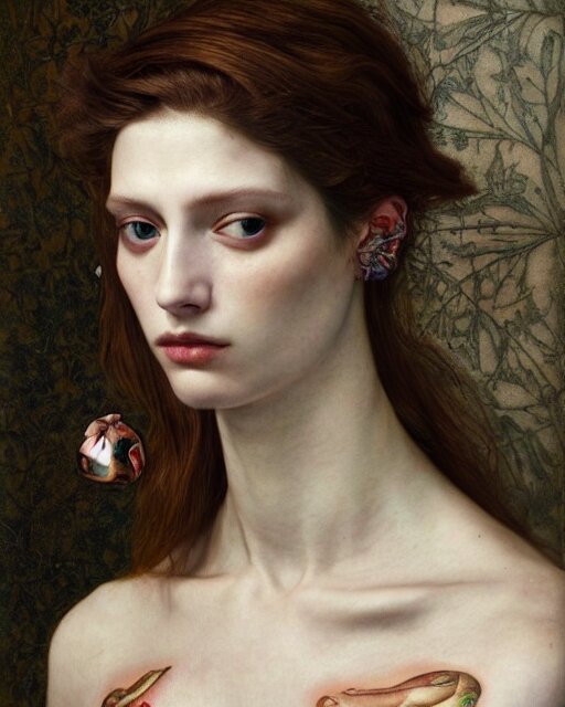 Lexica - A model with tattoos wearing balenciaga jewelry, by edgar ...