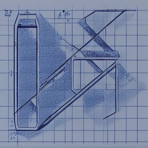 Lexica - Impossible object, engineering drawing on blueprint paper