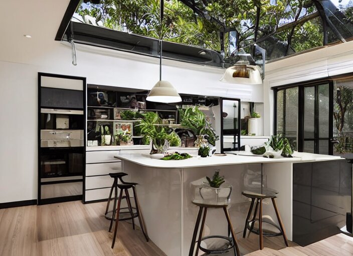luxurious cannabis kitchen in australian suburban everyday life ...