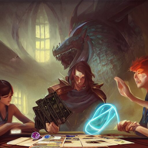 Lexica - Four players competing at a magic the gathering card game ...