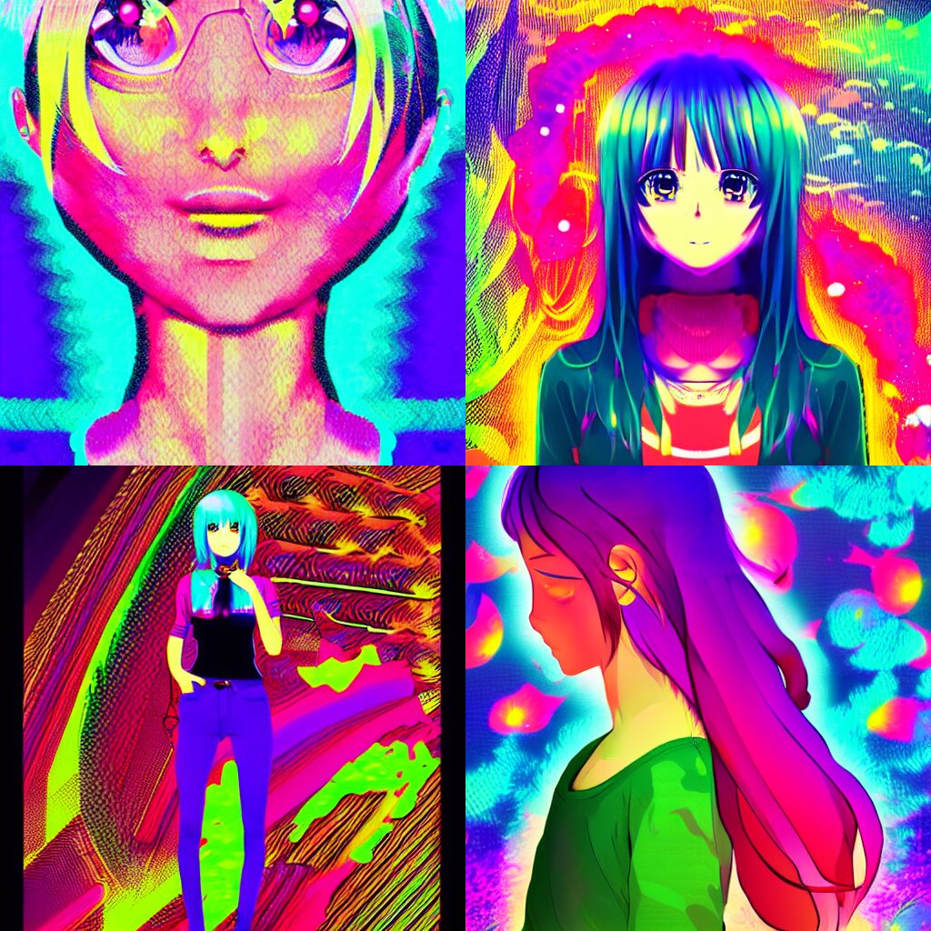 Lexica - Colorful anime girl in the style of glitch art, digital art ...