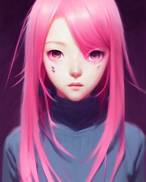 Lexica - Cute girl with pink hair | | very very anime!!!, fine - face ...