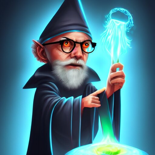 Lexica - Wizard nerd casting a spell , digital painting , digital art ...