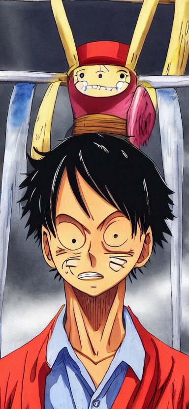 Lexica - “ a portrait of luffy at a airport, back shot, by shunji dodo ...