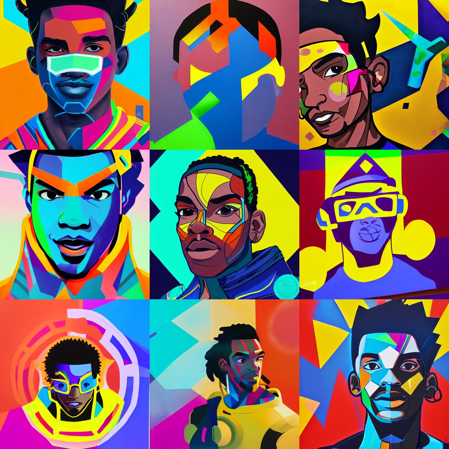 Lexica - A portrait of Lúcio from Overwatch, geometric shapes, vibrant ...