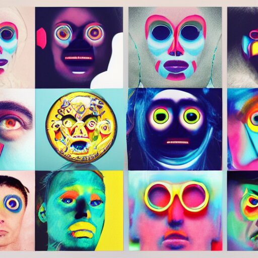 trippy face album cover clocks - Arthub.ai