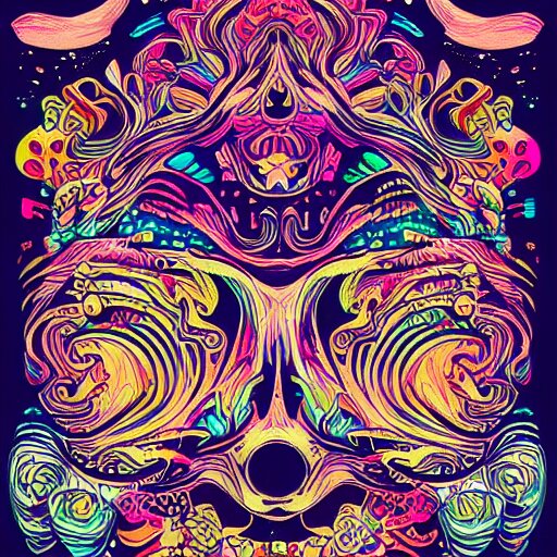 chaos in my head, intricate ink illustration, vibrant colors, ra ...