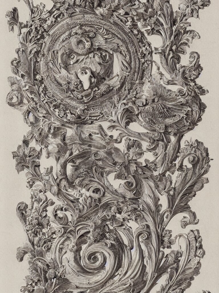 Lexica - Beautiful decorative ornamental engraving with classical ...
