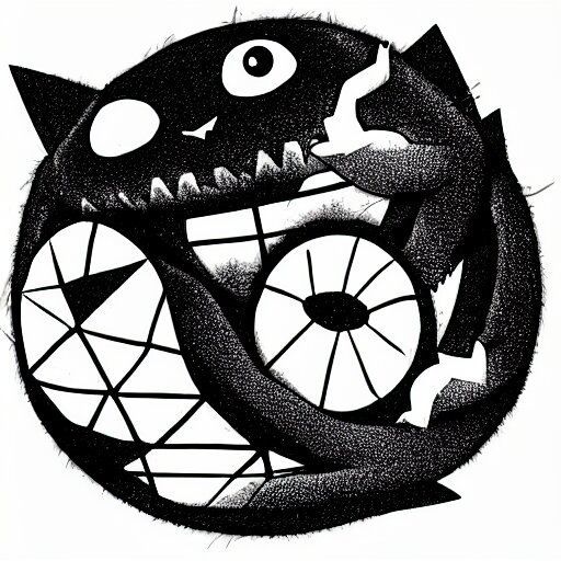 dark, cute, grayscale, void living'leaves bush'creature, bright ...