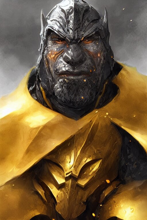 Lexica - Orc in golden armour and black cape with hood, d & d, fantasy ...