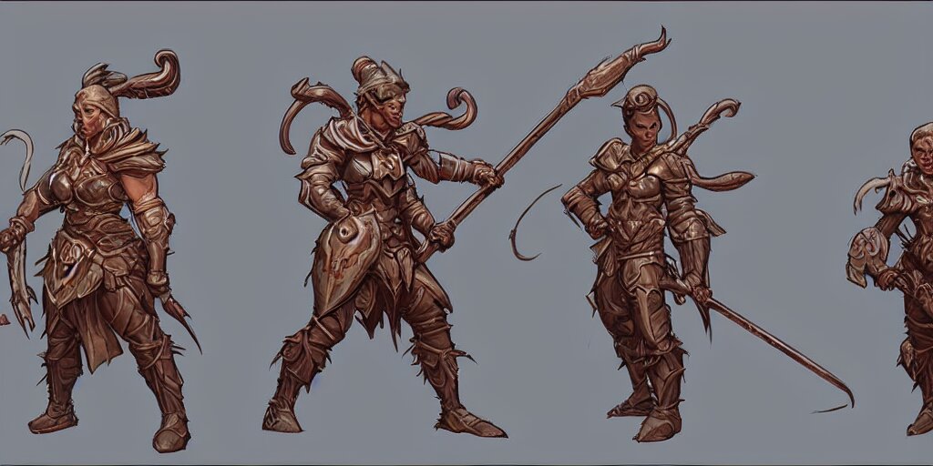 Lexica - Warrior enemy character design. idle and attack. pc game. 2 d ...