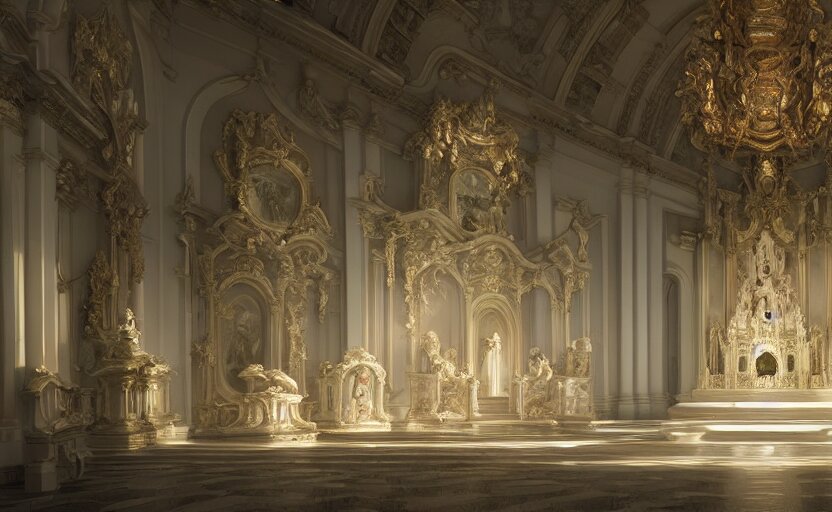 Lexica - A beautiful rococo chapel, in the center is a gorgeous massive ...