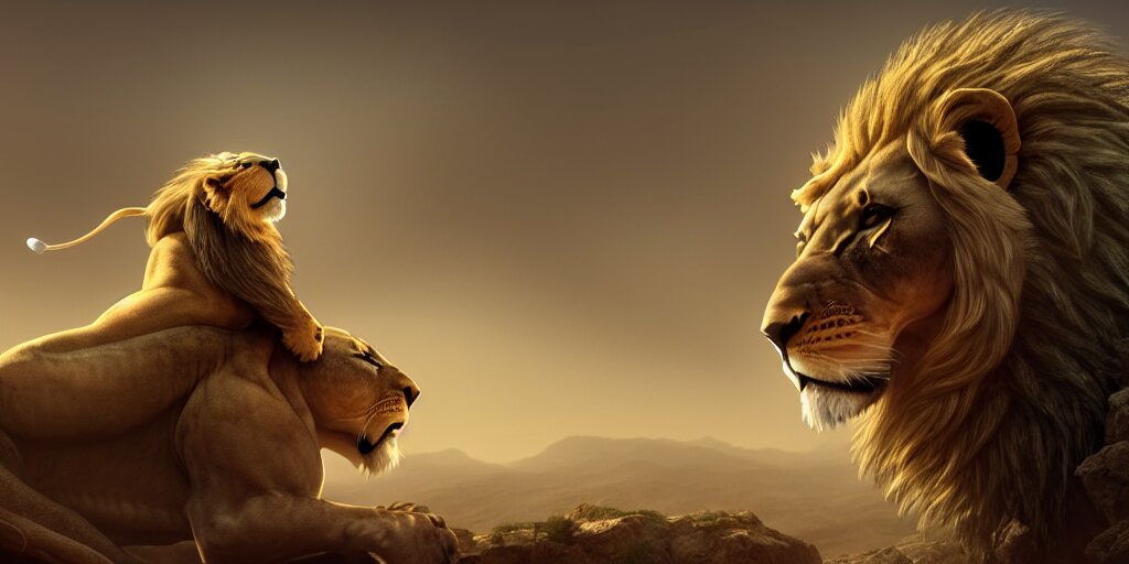 Lexica - The lion rider : : a hooded wise old man ( long white beard ...