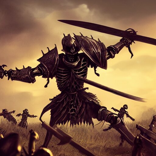 Lexica - In the style dnd a skeleton knight in black full plate armor ...