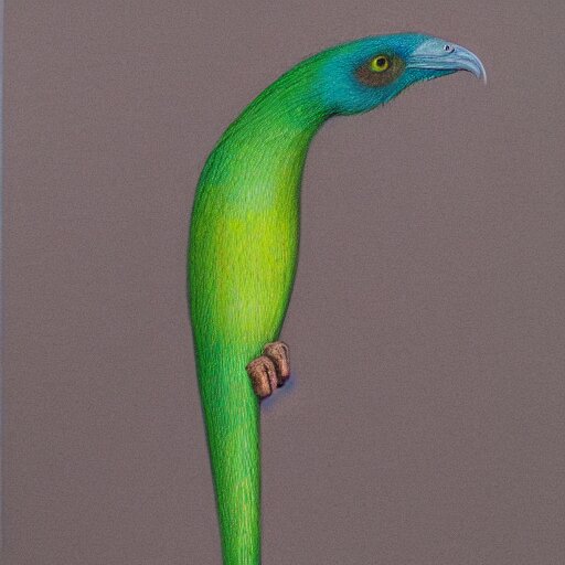 Lexica - A full body realistic coloured pencil drawing of a quetzal ...