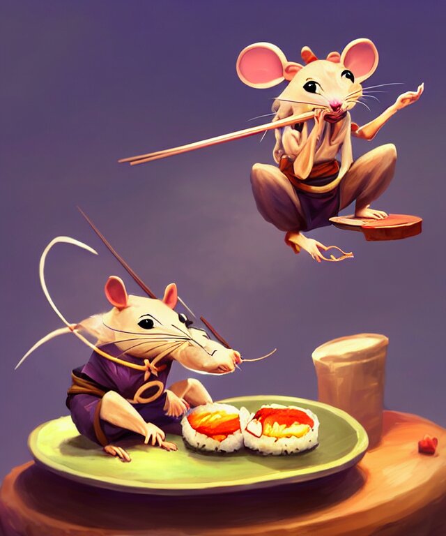 Lexica - An anthropomorphic rat ninja eating sushi!, ninja outfit ...