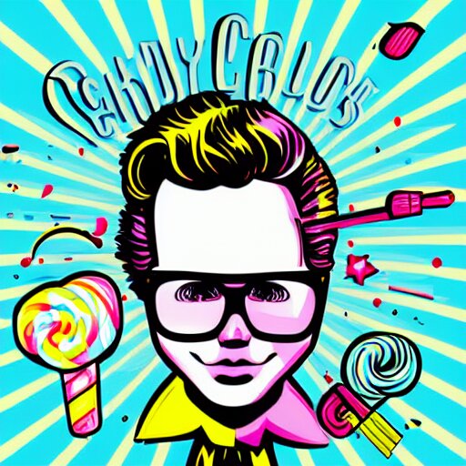 candy floss lollipop rush art by butcher billy, sticker, colorfu ...