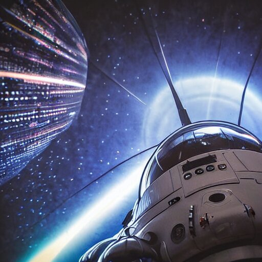 Lexica - Ultra wide angle very closeup view of a pilot in a futuristic ...