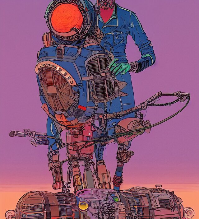 Lexica - Atompunk / decopunk powered in the style of jean giraud in the ...