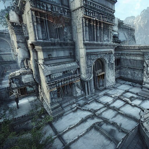 architecture from quake, lovecraftian, liminal space, unreal eng ...