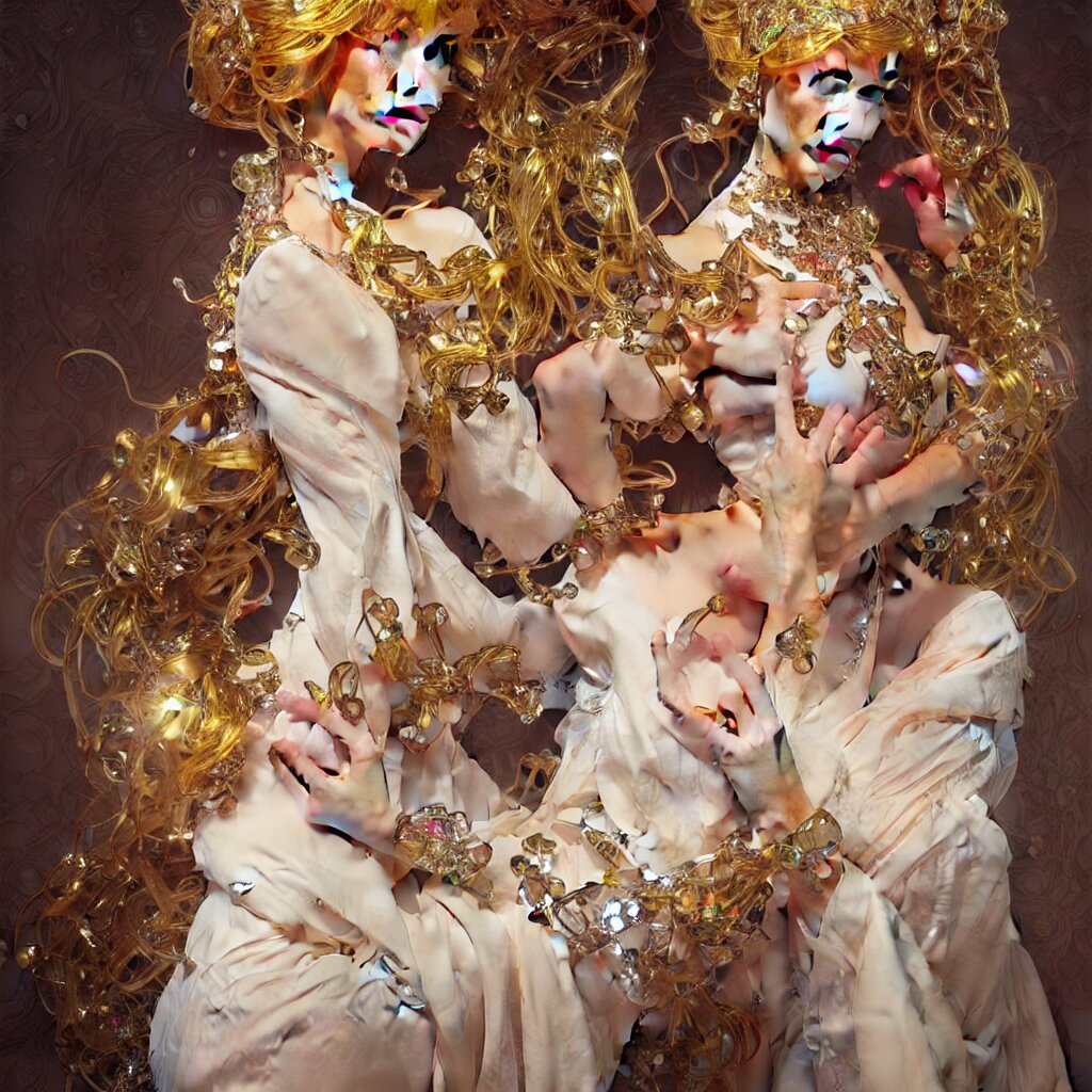 Lexica - A realistic liquid queen with a decorated dress made of white pearls , highly detailed ...