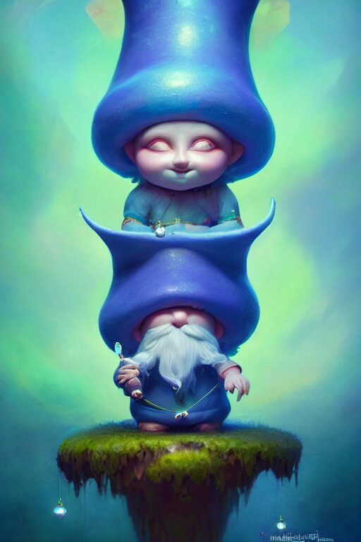 Lexica - A surreal Bioluminescent, very very very cute Queen Gnome in a ...