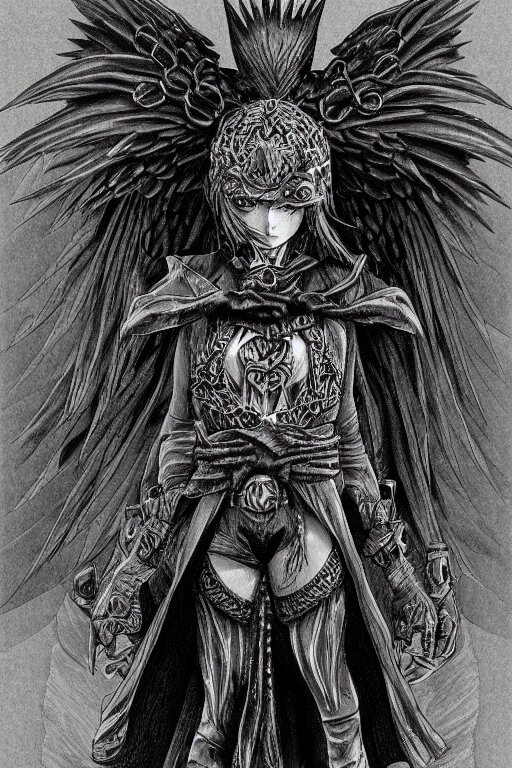 Lexica - Raven, human figure, highly detailed, digital art, sharp focus ...