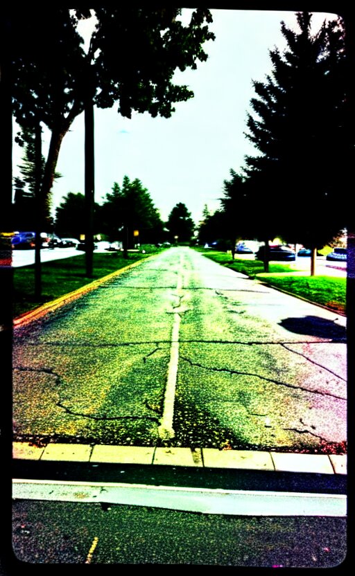 Lexica - Photograph of a liminal middle class American suburb, taken on ...