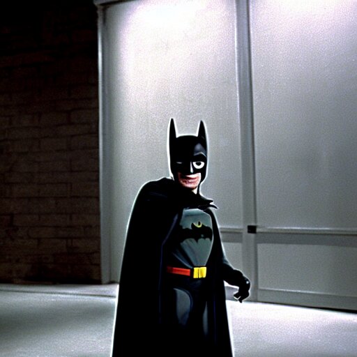 Lexica - Mr. bean as batman 1 9 6 6. movie still. cinematic lighting.
