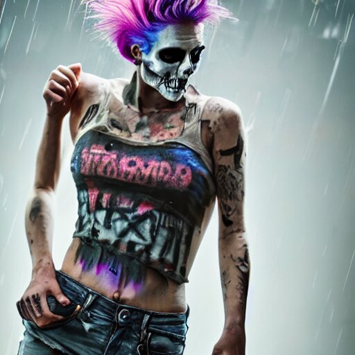 Lexica - Full body pose, hyperrealistic photograph of a grungy skull ...