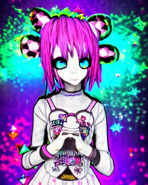 Lexica - Emo jester moe anime girl figurine, in neo tokyo hong kong ...