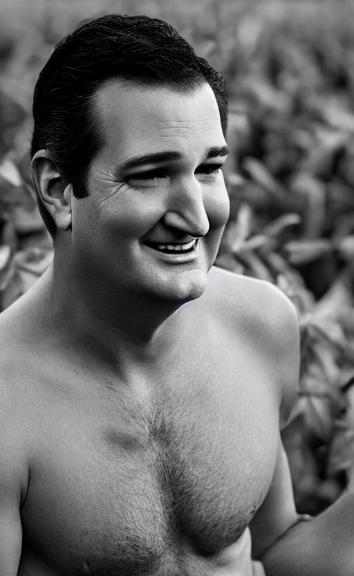 Lexica - Impressive portrait of ted cruz shirtless in a tobacco field ...