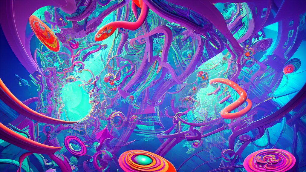 Lexica - A hyperdetailed painting vibrant vectors forming impossible ...