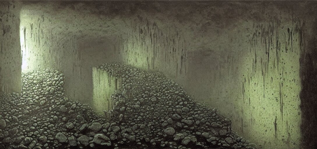 Lexica - Decrepit underground cave. eerie, somber tone. by zdzisław ...